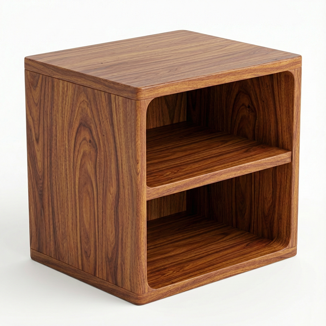 Modern Cube End Table - Solid Wood Storage Box Table – Ranthari Living